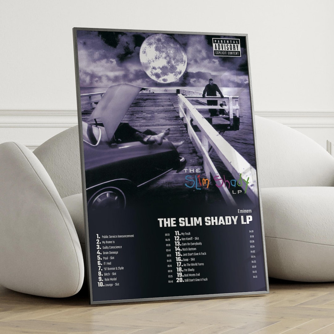 Eminem the Slim Shady Lp Album Cover Poster Wall Art, Eminem, the Slim ...