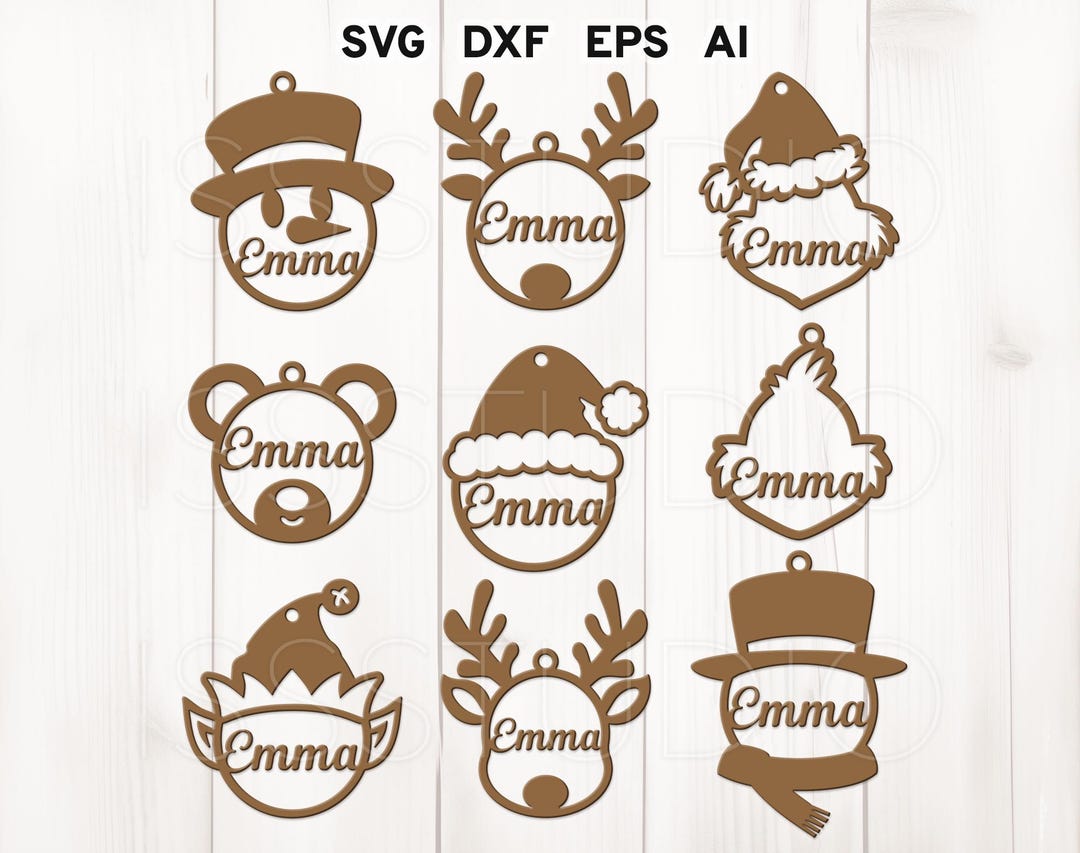 Cute Christmas Name Ornaments Svg, Christmas Characters Ornaments Svg ...