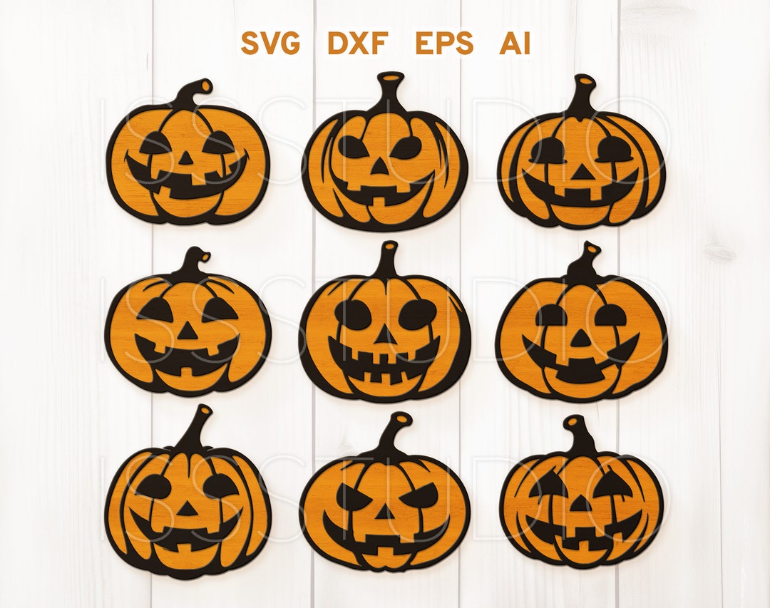 Halloween Pumpkins Svg, Pumpkin Face Svg, Halloween Cut File, Halloween ...