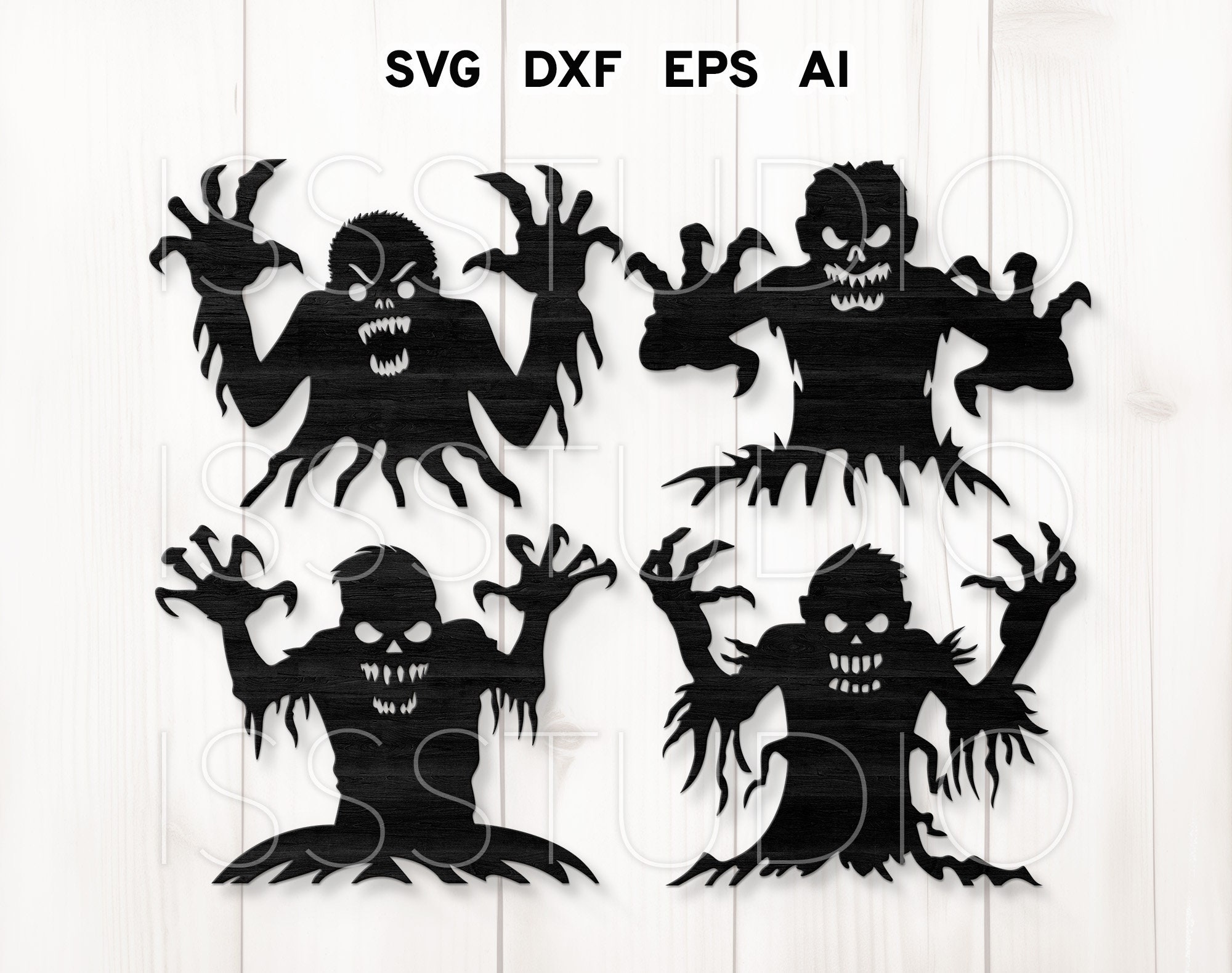 Halloween Zombie Bundle SVG, Horror Halloween Svg, Zombie Glowforge Svg ...