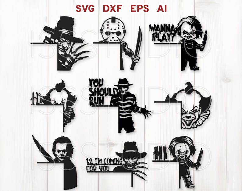 Horror Door Corner Svg, Horror Svg, Halloween Laser Cut File, Halloween ...