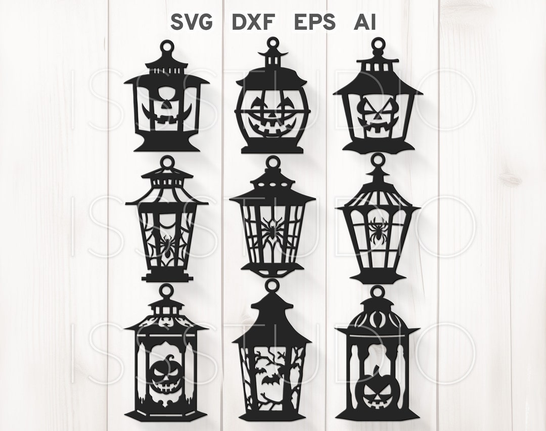 Halloween Lantern Bundle Svg, Halloween Lanterns Svg, Halloween Laser ...