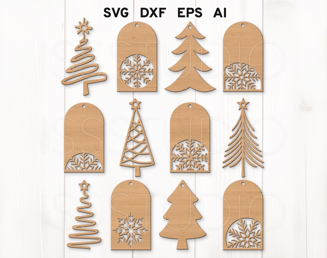 Christmas Tree Gift Tags Svg, Christmas Gift Tags Svg, Christmas Svg ...