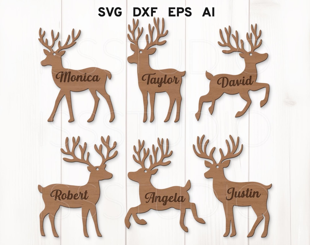 Reindeer Christmas Tags Svg Bundle, Christmas Gift Tags Svg, Laser Cut ...