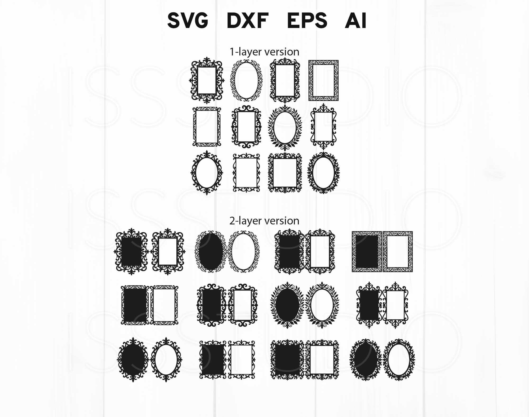 Rectangular Frame Svg Bundle, Decorative Frames Svg, Cricut Frame Svg ...