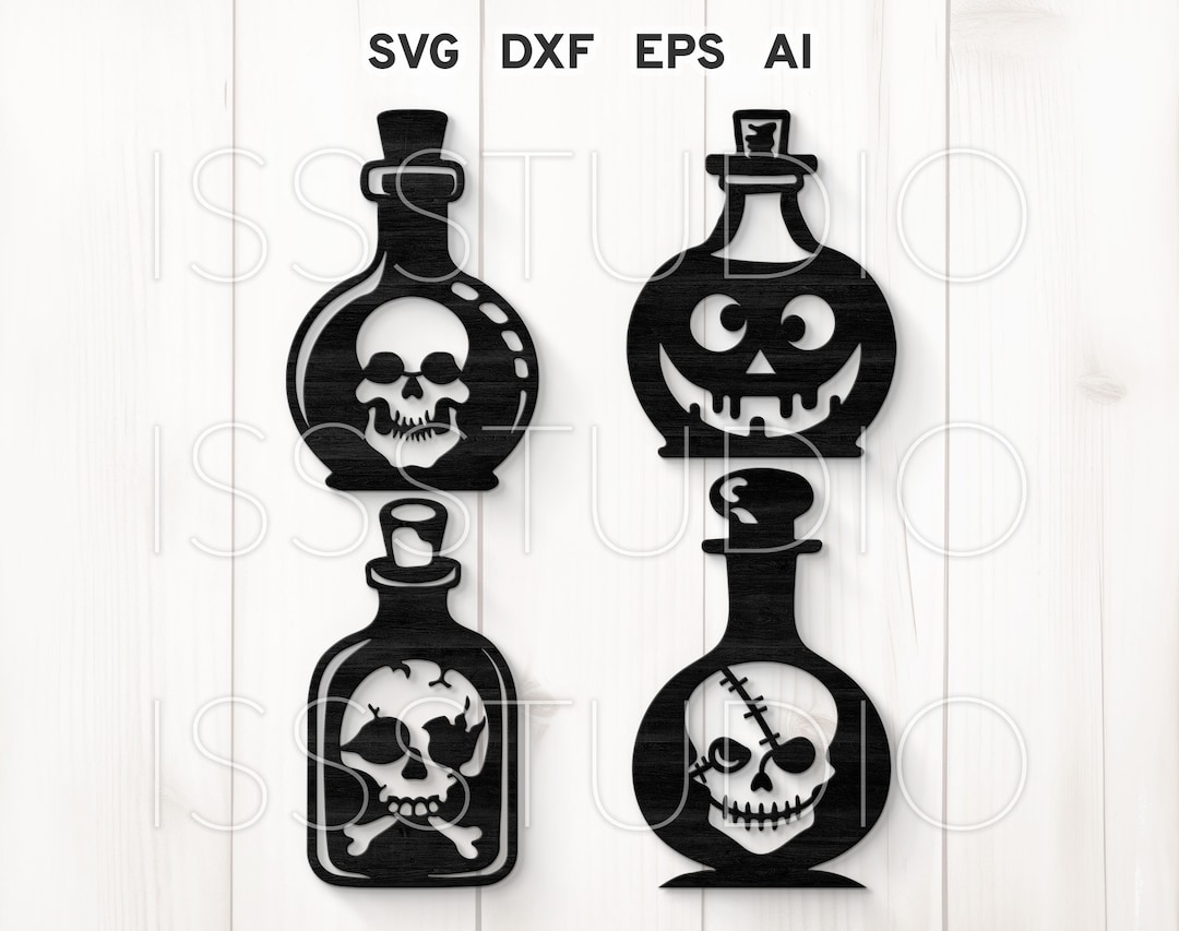 Halloween Potion Bottles Svg, Potion Bottle Svg, Halloween Cut File ...