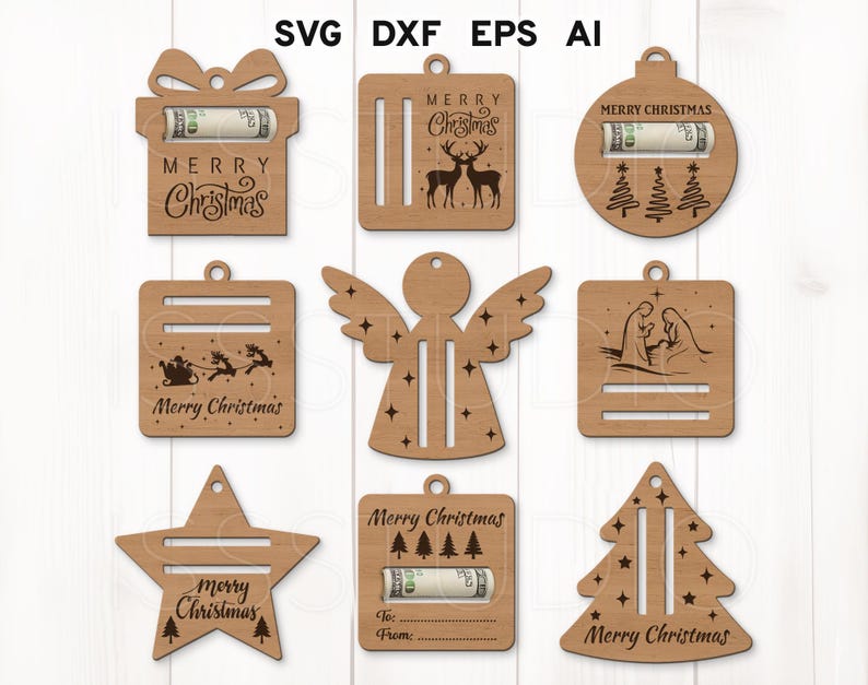 Christmas Money Holder Svg Bundle, Money Holder Svg, Money Clip Svg ...