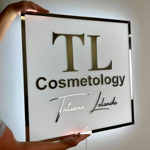 Round Backlit Acrylic Logo Sign: Custom LED Business Sign - Etsy