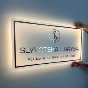 Round Backlit Acrylic Logo Sign: Custom LED Business Sign - Etsy