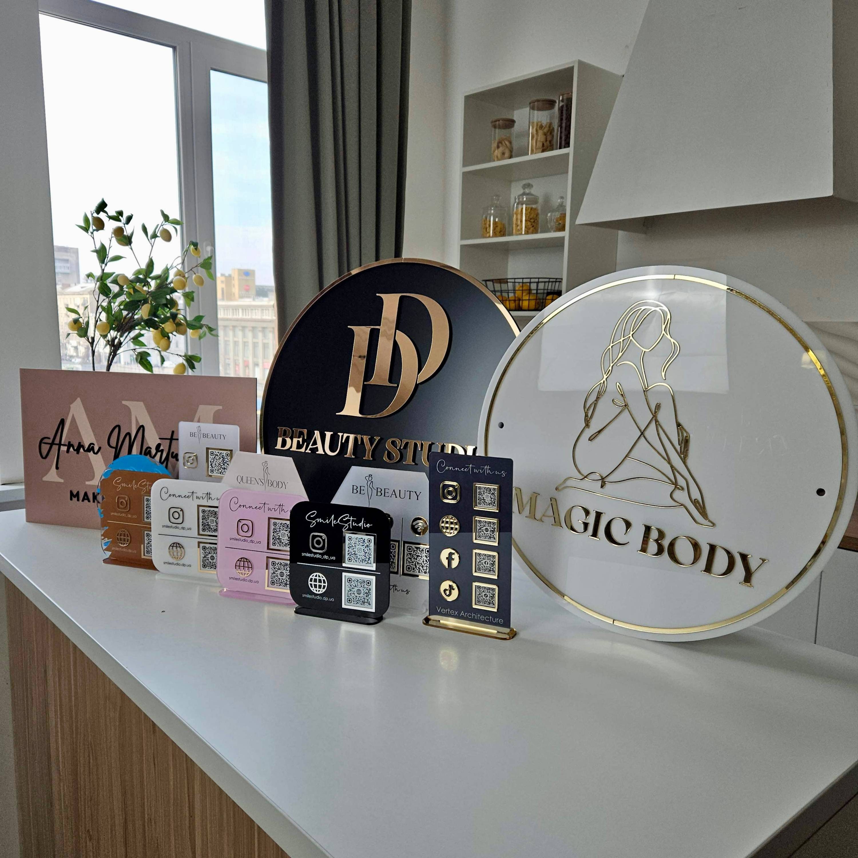 Round Backlit Acrylic Logo Sign Business Acrylic Logo Sign LED Business ...