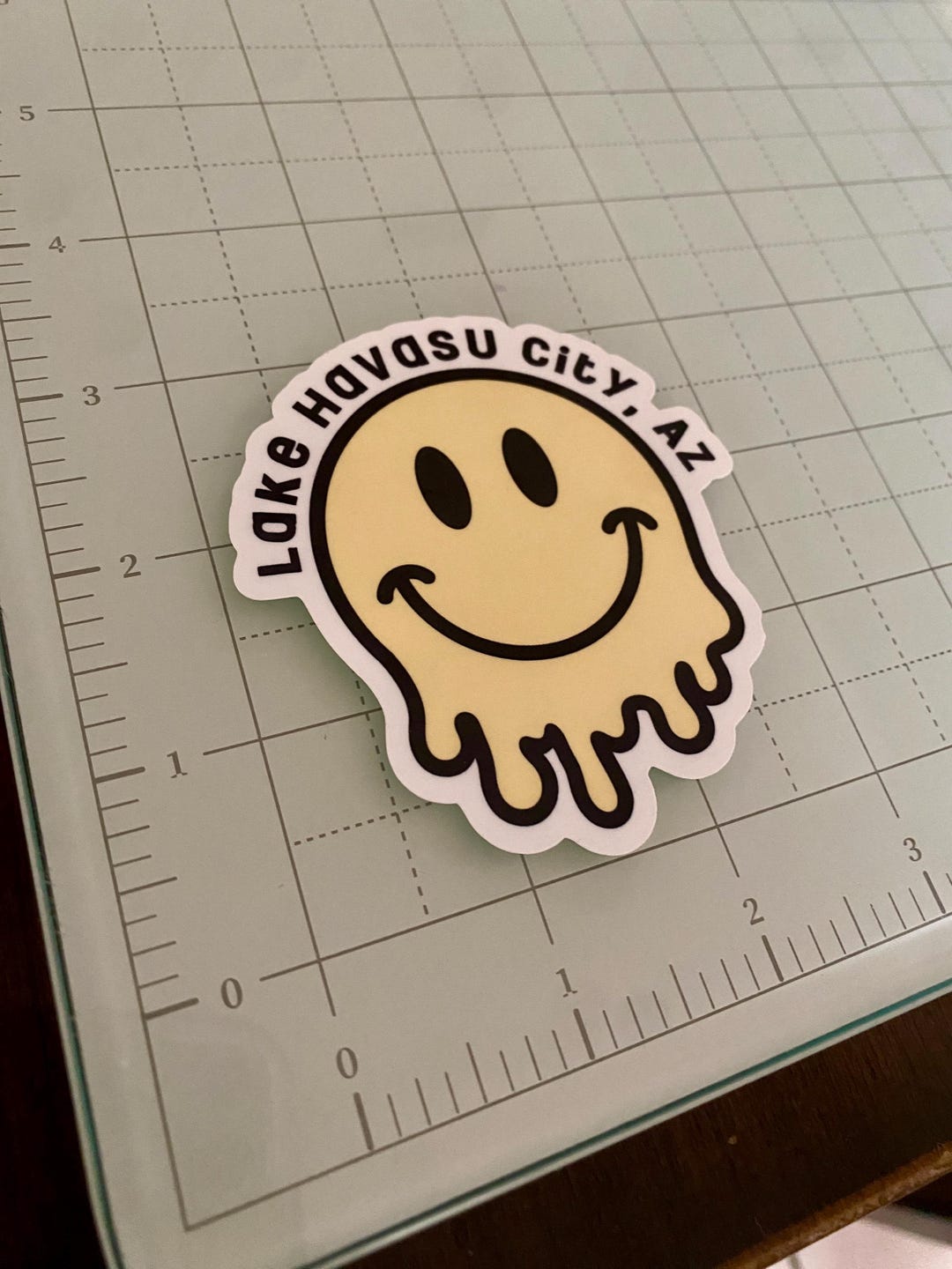 Lake Havasu City | Sticker | Melting Happy Face | Decal | Local | Dry ...
