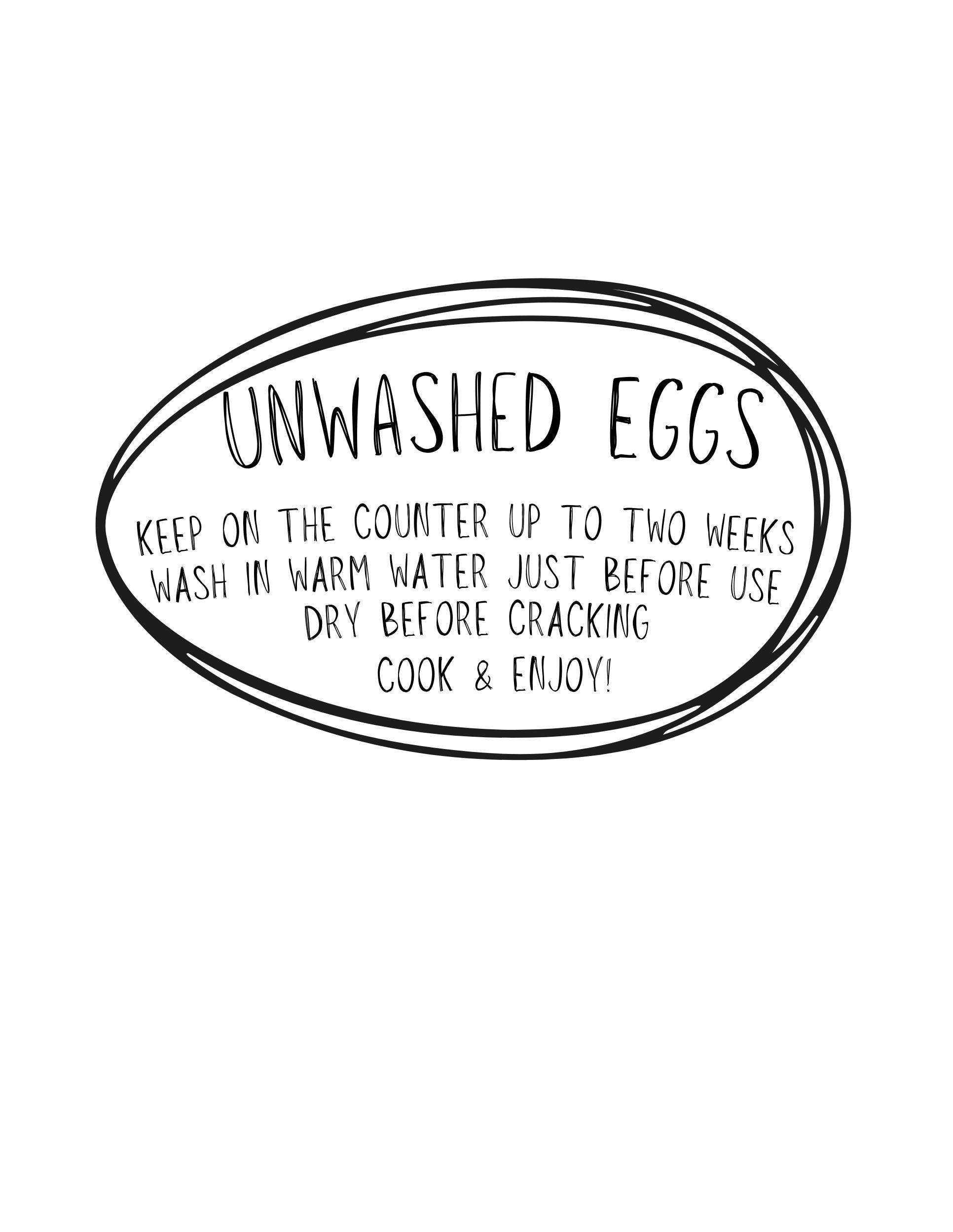 Unwashed or Washed Eggs Label | Egg Carton Label (sheet of 12 ...