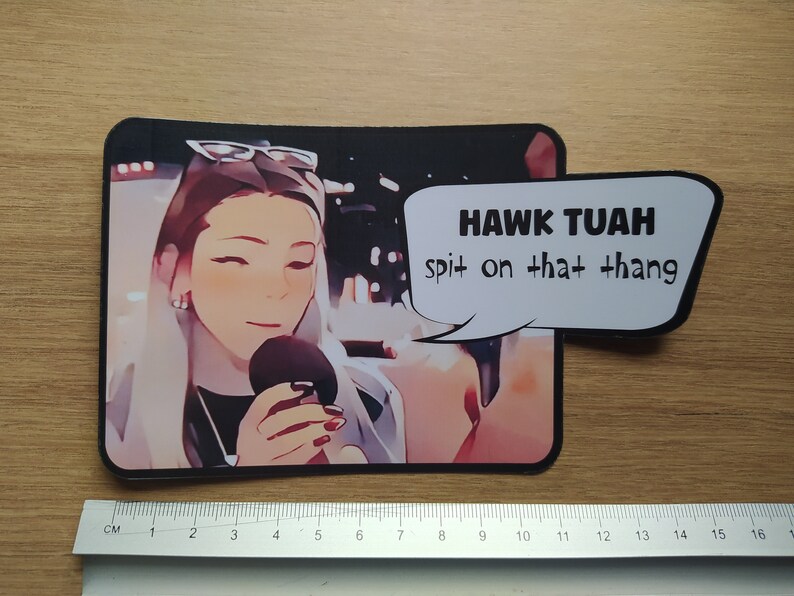 Hawk Tuah Cartoon Sticker Spit on That Thang Meme Printed Vinyl Car ...