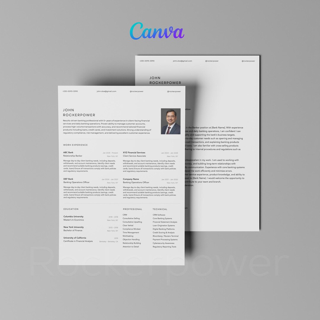 Canva Resume Template | Modern Professional CV (instant Download) - Etsy