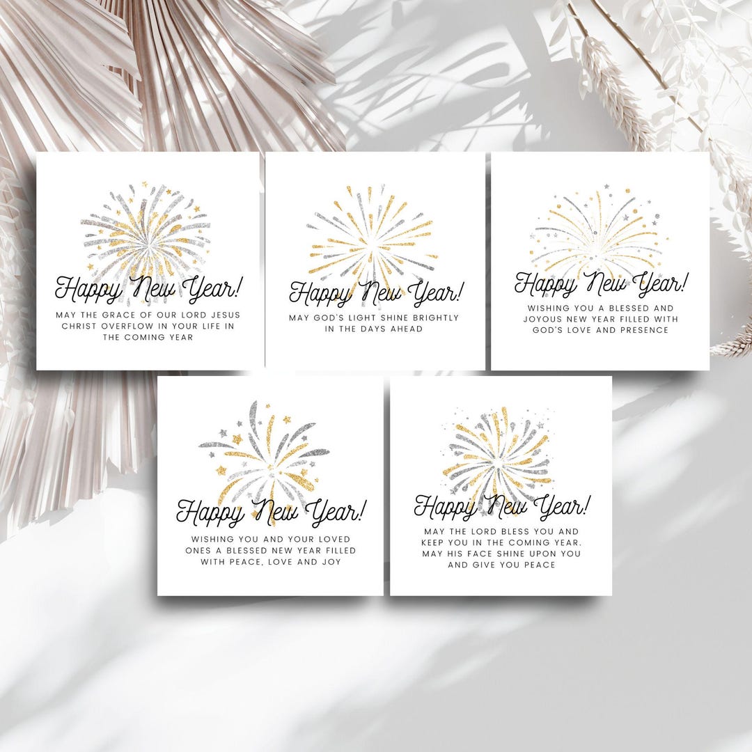 Christian New Year Cards Set of 5, HANDMADE Religious New Year ...