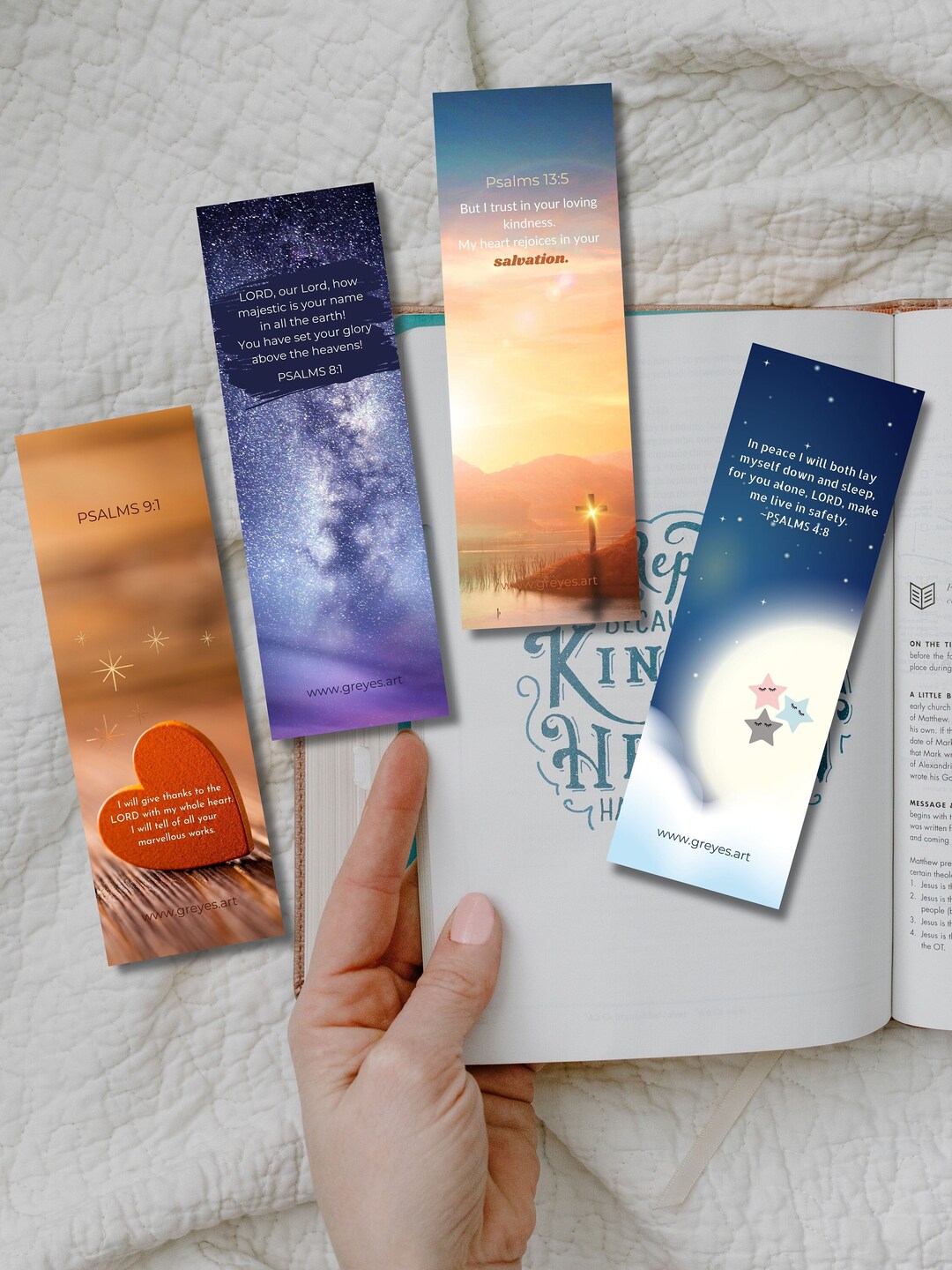 Set of 4 Christian Bookmarks, PRINTABLE Scripture Bookmarks, Bible ...