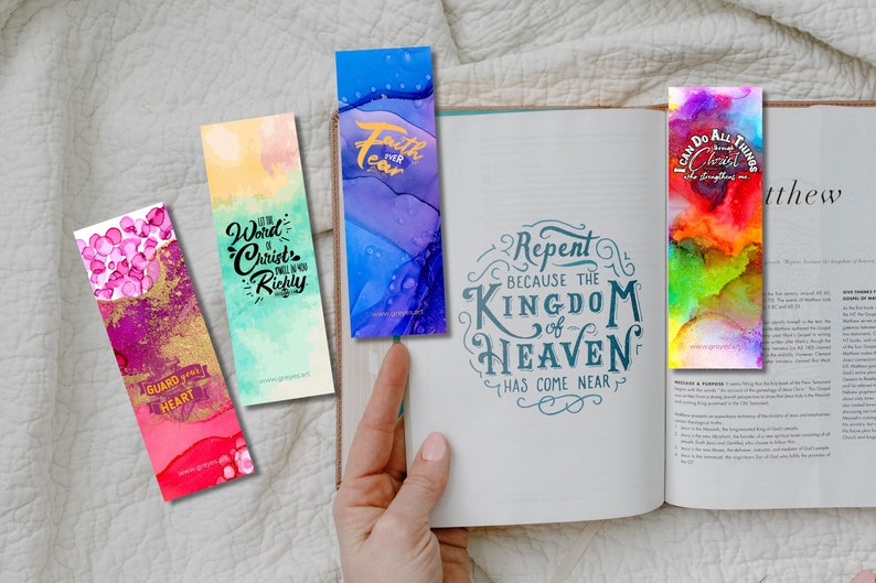 Set of 8 Bible Verse Bookmarks PRINTABLE, Bible Bookmarks Template ...