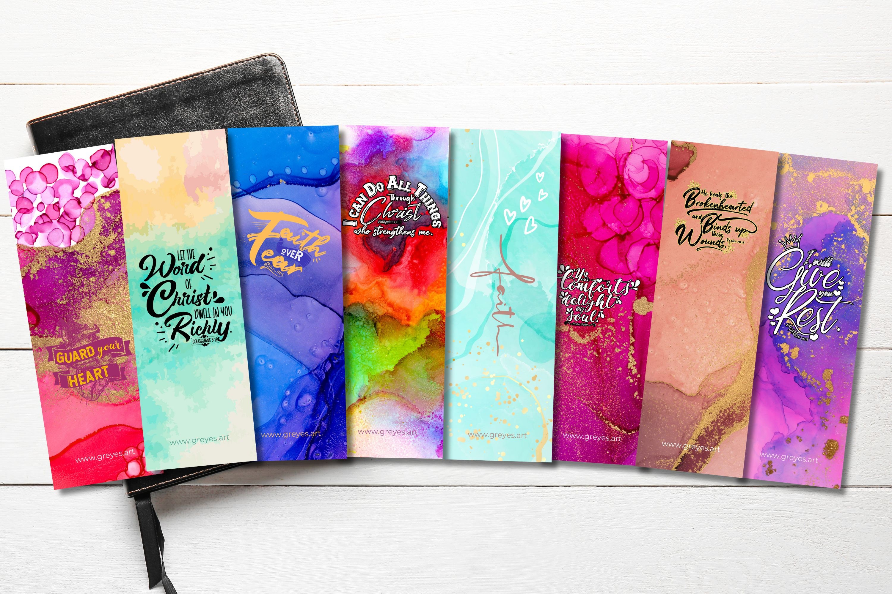 Set of 8 Bible Verse Bookmarks PRINTABLE, Bible Bookmarks Template ...