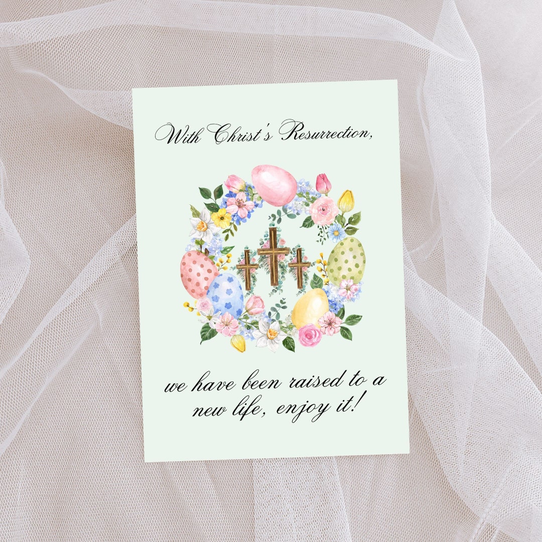 Resurrection Christian Easter Card PRINTABLE, Religious Easter Decor ...