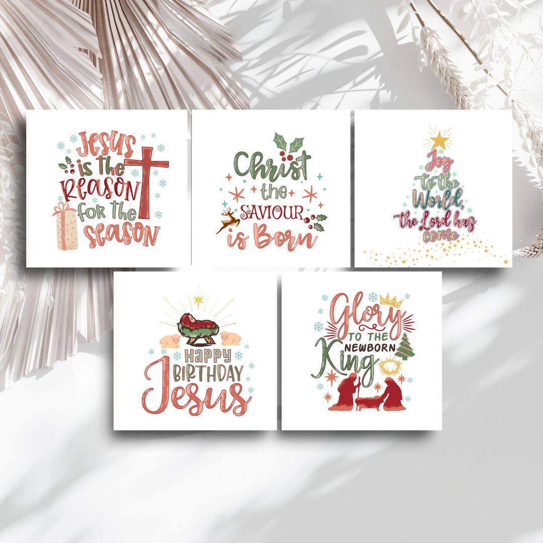 Single Christian Christmas Card HANDMADE, Religious Christmas Card ...