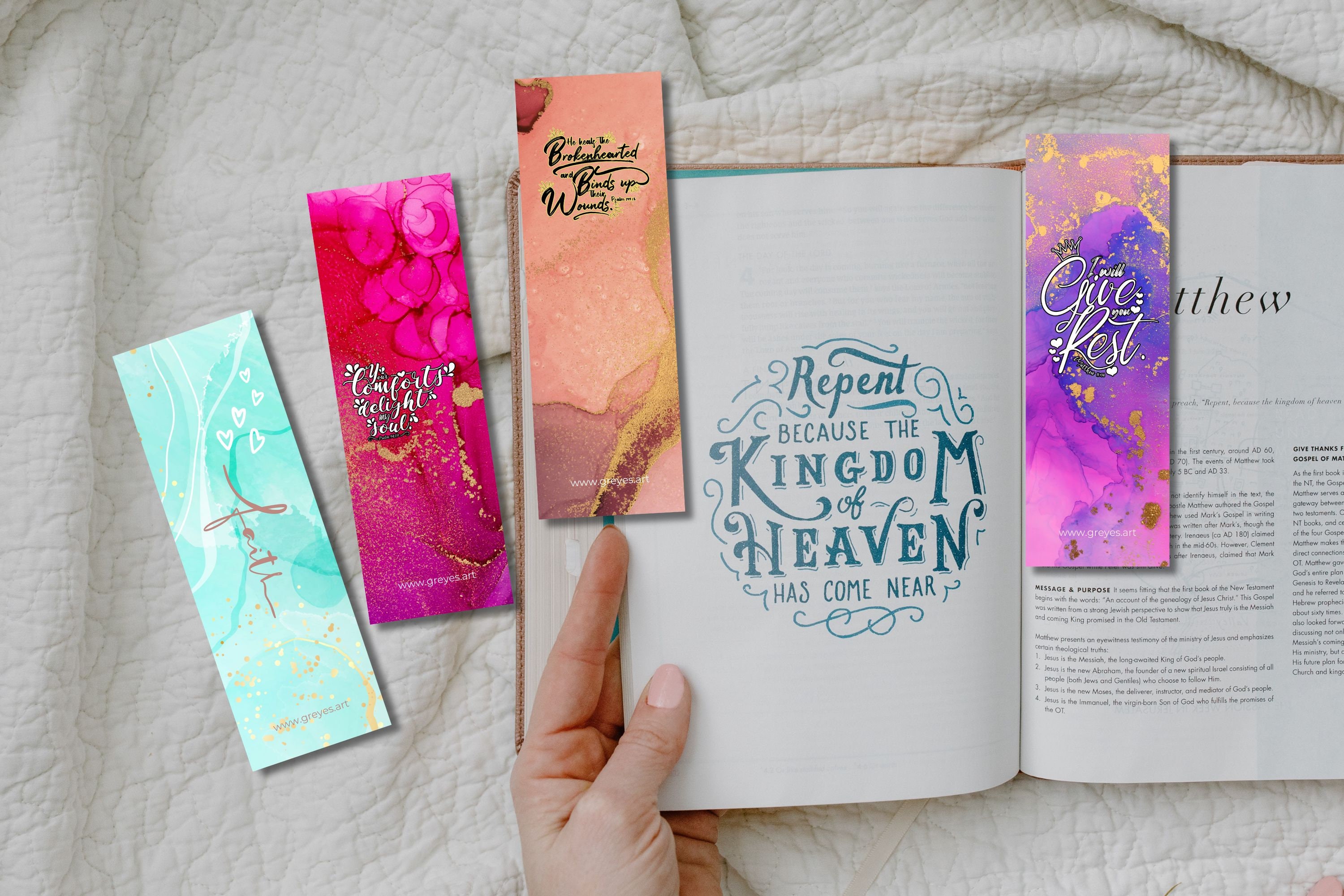 Set of 8 Bible Verse Bookmarks PRINTABLE, Bible Bookmarks Template ...