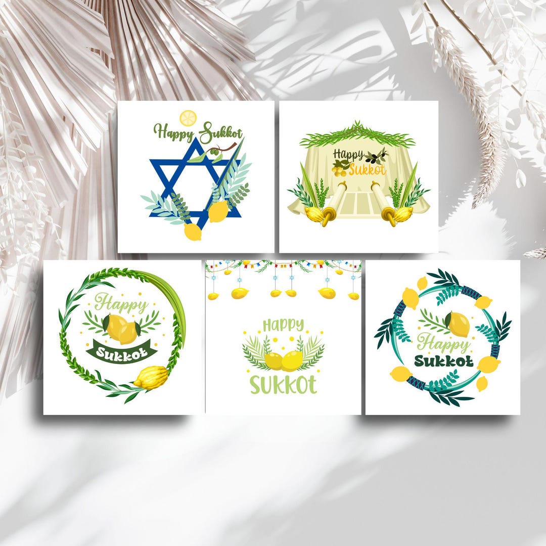 Sukkot Card Templates, Star of David and Sukkah Greetings for Family ...