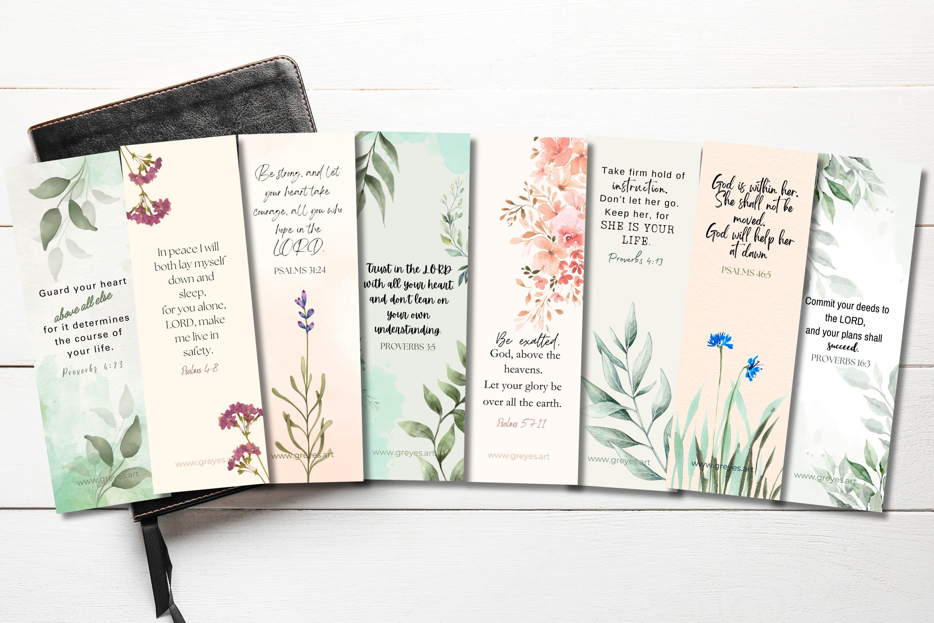 8x Christian Printable Bookmarks, Bible Verse Bookmarks, Printable ...