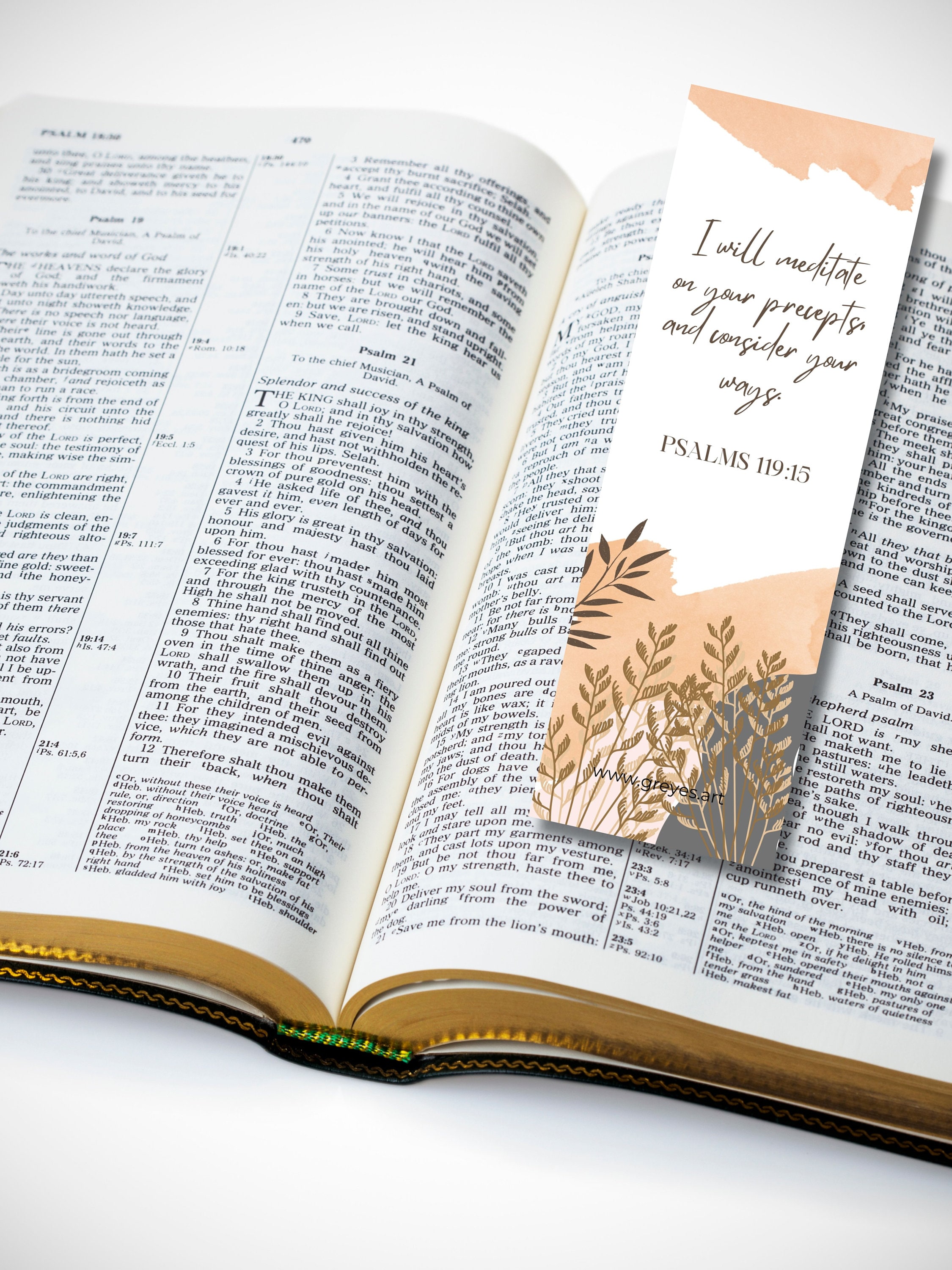Set of 4 Bible Verse Bookmarks, PRINTABLE Scripture Bookmarks, Psalm ...