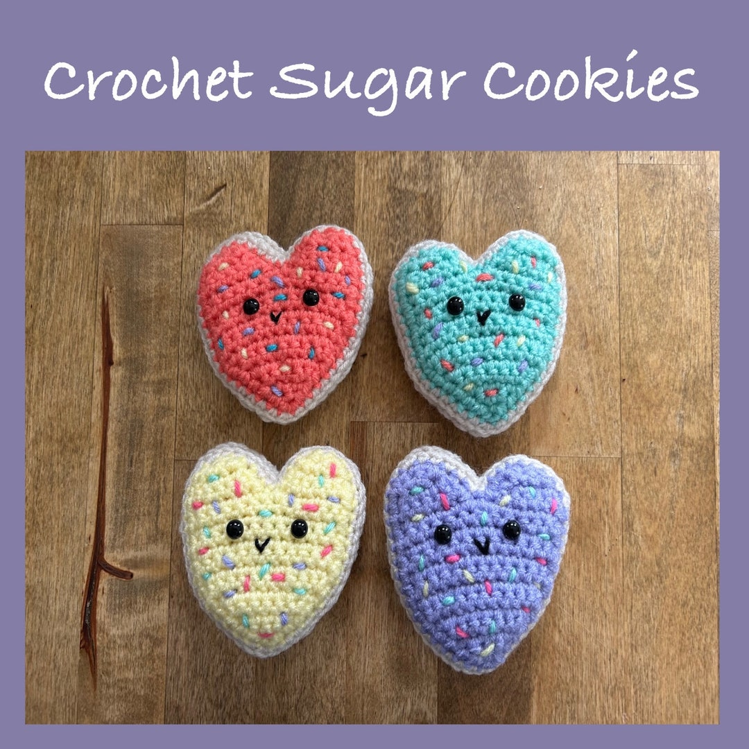 Crochet Sugar Cookies | Heart Shaped Cookie | Easter Cookie Plushie ...