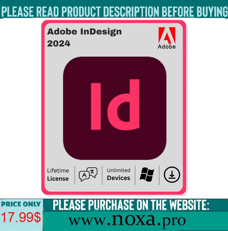 Adobe Indesign 2024 Ready to Use Lifetime License Windows - Etsy