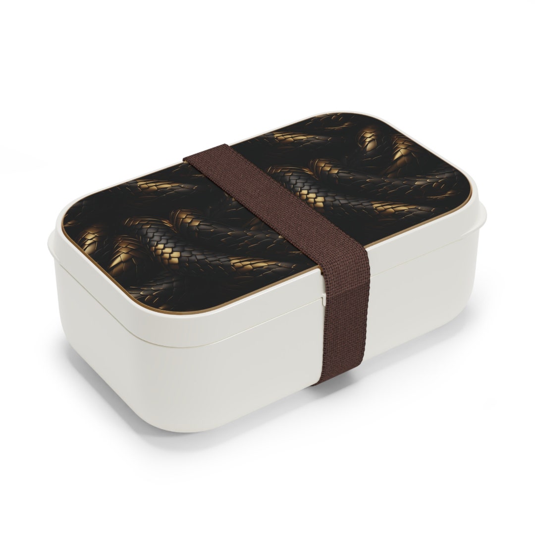 Black and Gold Snake Bento Box Japanese Bento Box, Bento Box for Adults ...