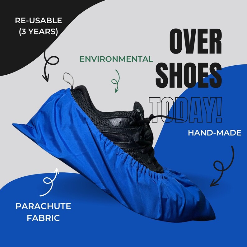 REUSABLE OVERSHOES 10 Pairs Enviromental Friendly Galoshes Bag Included ...