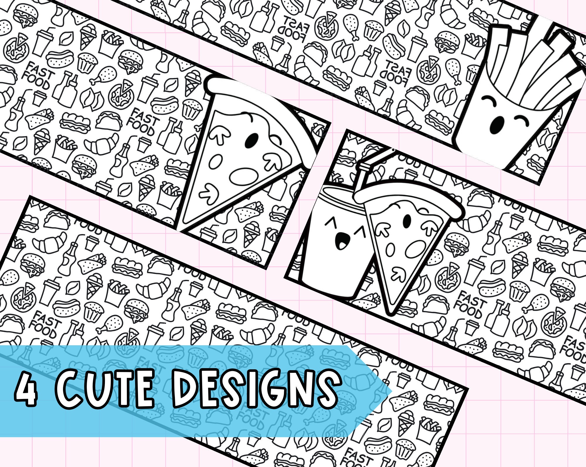 4 Personalized Printable Color Your Own Bookmarks for Kids. Snack Theme ...