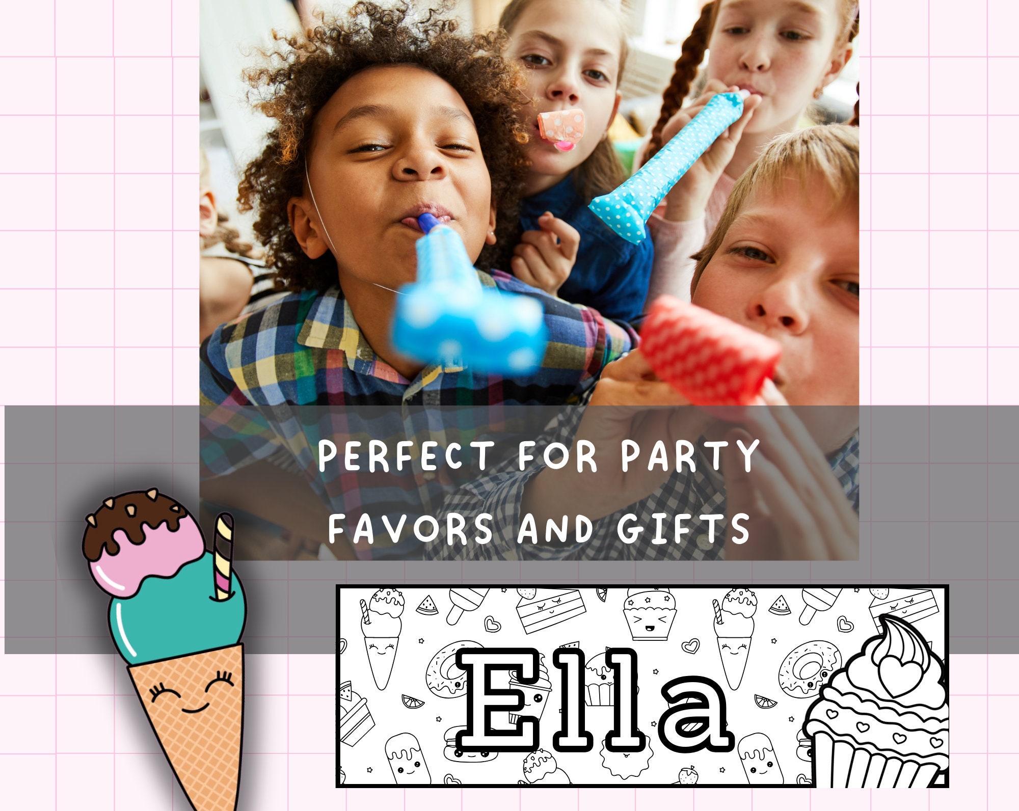 4 Personalized Printable Color Your Own Bookmarks for Kids. Cupcake ...