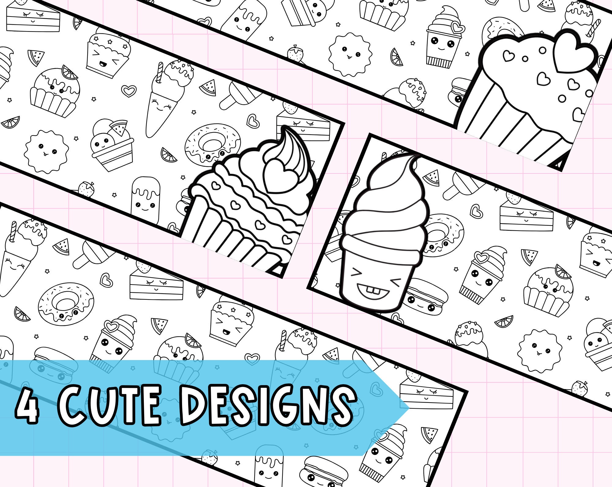 4 Personalized Printable Color Your Own Bookmarks for Kids. Cupcake ...