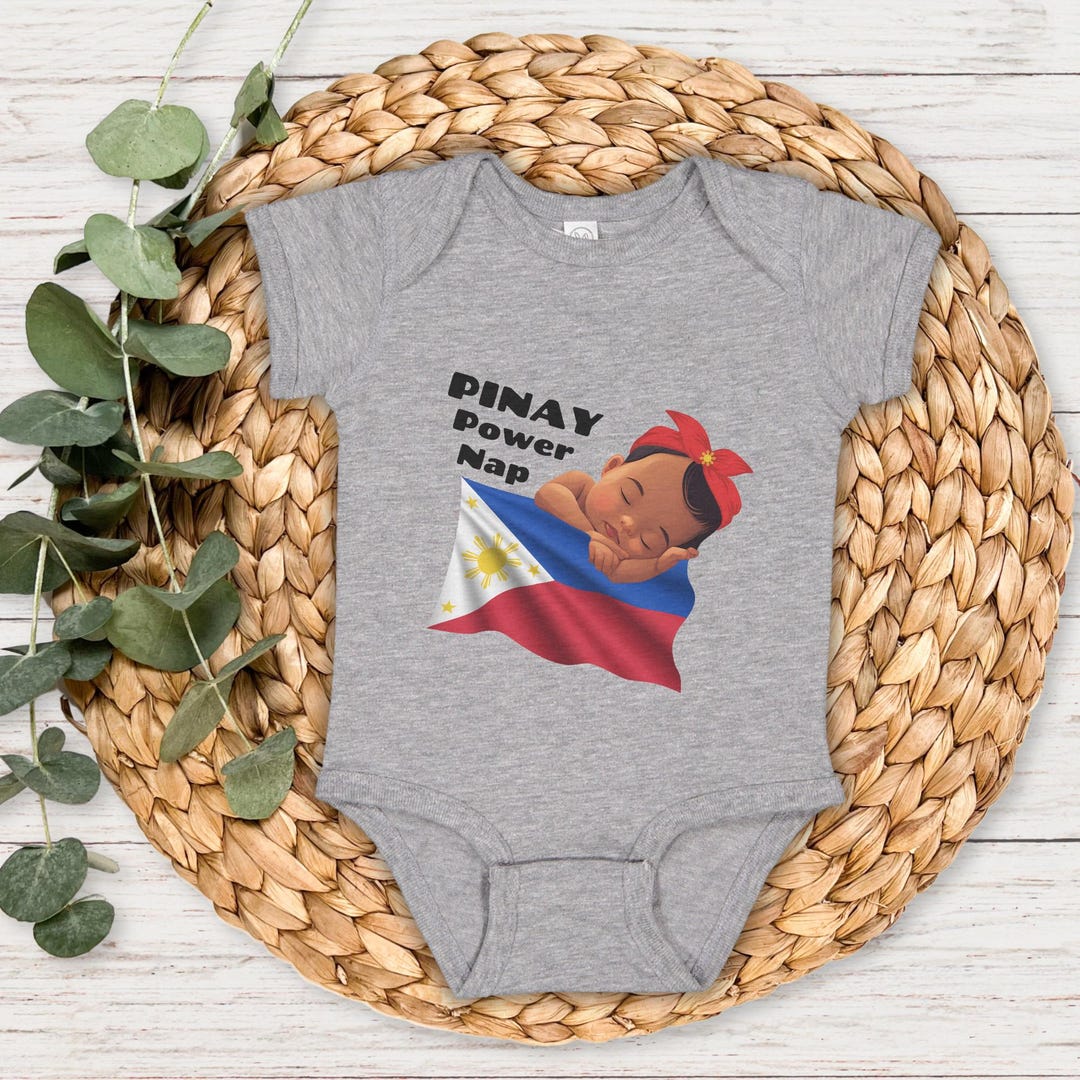 Filipino Baby Girl Onesie: Pinay Power Nap With Flag - Etsy