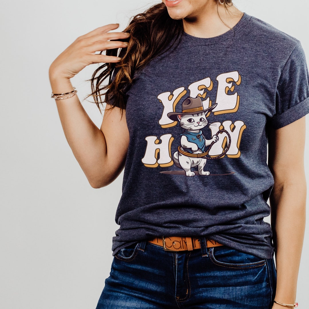Yeehaw Cowboy Cat Unisex T-shirt: Texas Rodeo Cat Lover Gift - Etsy