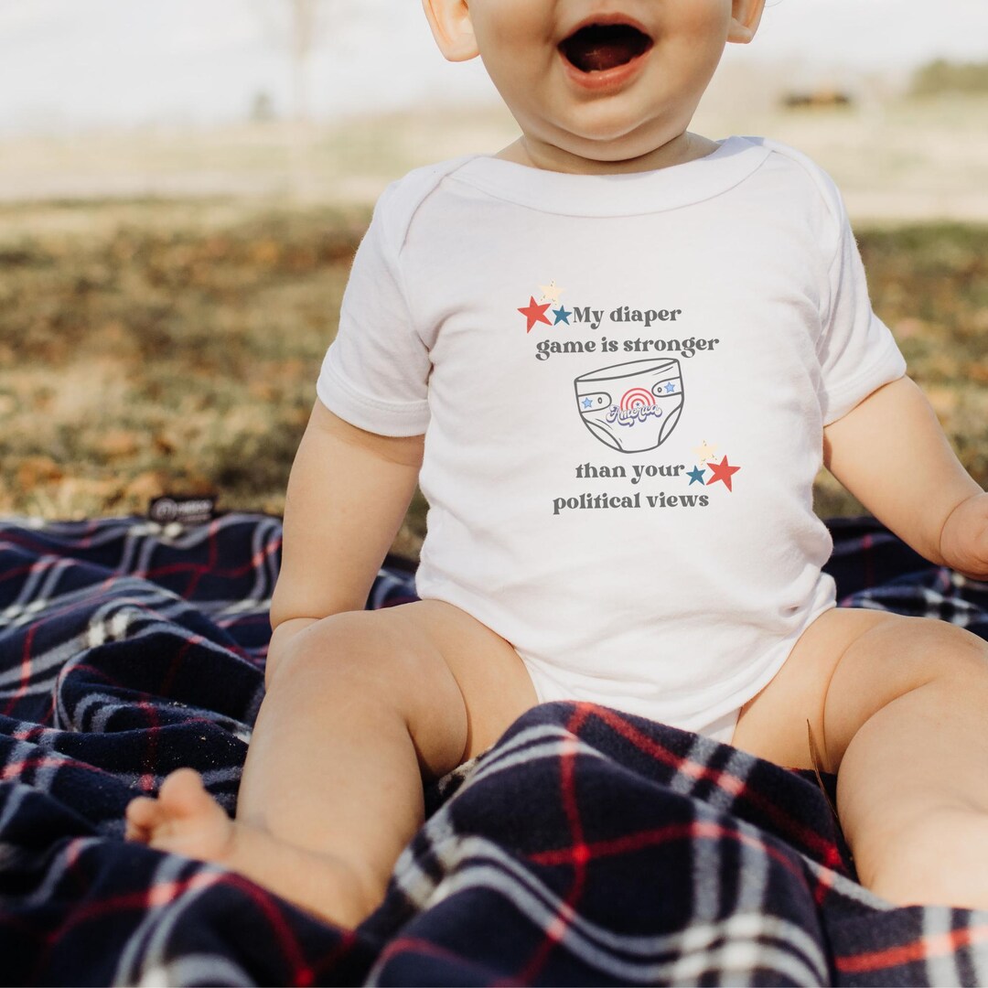 Funny POLITICAL Views Onesie | Funny Diaper Onesie | Election 2024 ...