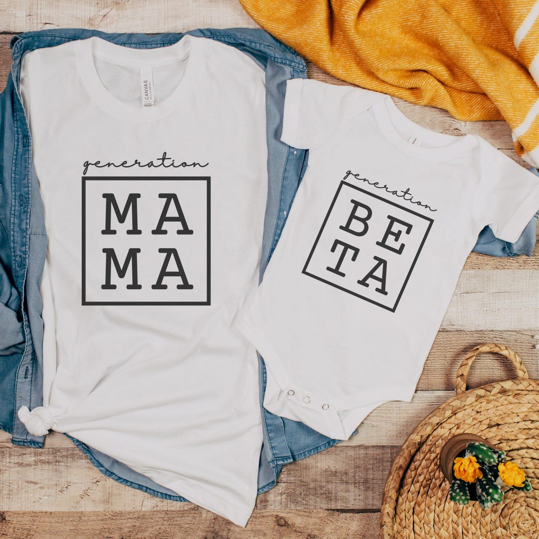 Matching Generation Mama Shirt & BETA Onesie Set - Etsy