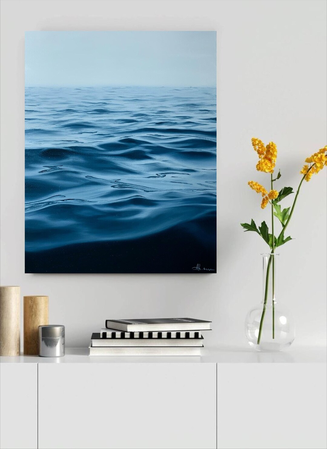 MADE TO ORDER Water Texture, Ocean Landscape, Minimalist Oil Painting ...