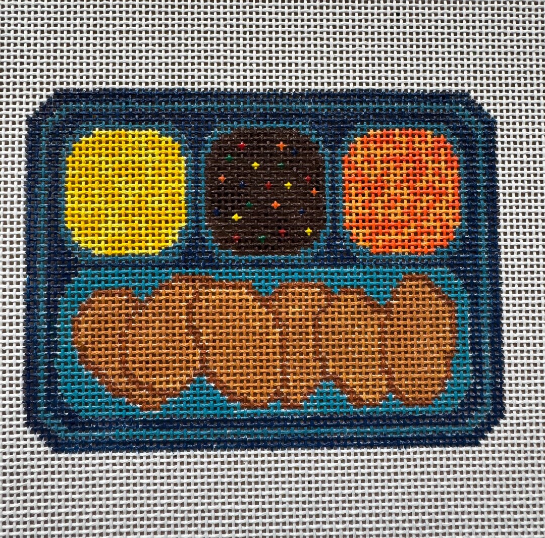 Kids TV Dinner Needlepoint Canvas, Hand-painted - Etsy