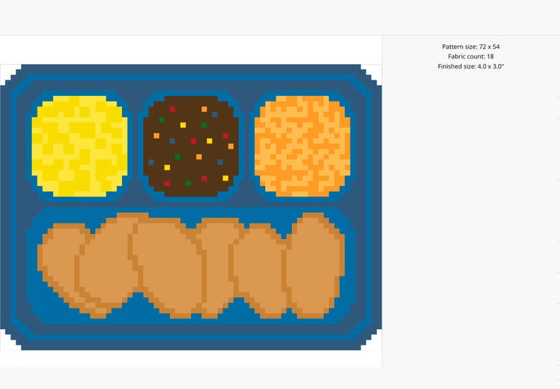 Kids TV Dinner Digital Needlepoint, Cross Stitch Pattern - Etsy