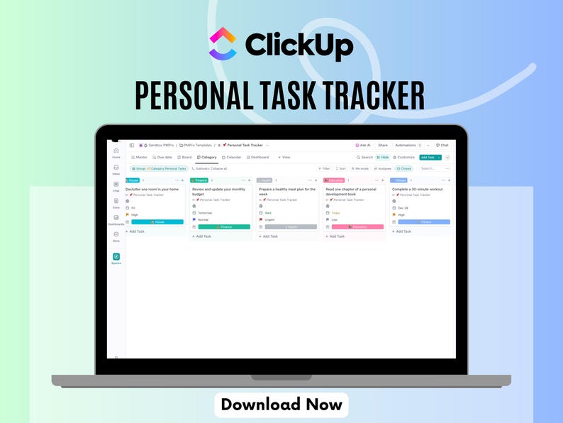 Ultimate Clickup Personal Task Tracker Stay Organized & Achieve Your ...