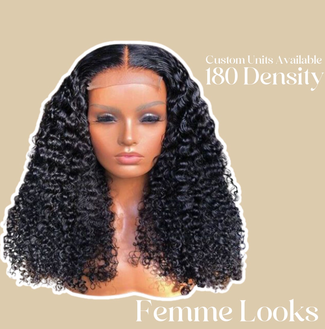HD LACE 5x5 Brazilian Lace Closure, 180 Density Curly Wig Unit, Tight ...
