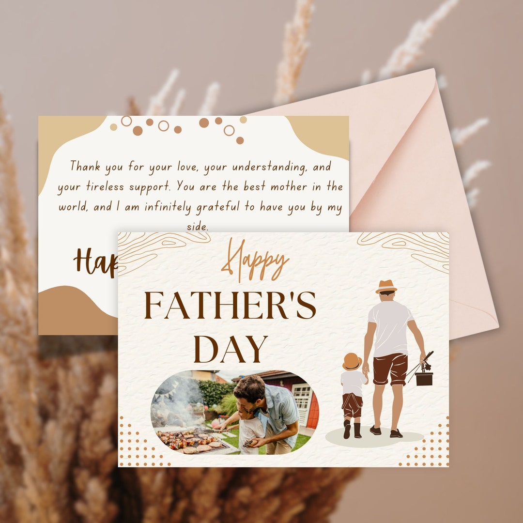 Personalized Father's Day Greeting Card Custom Photo Card Heartfelt ...
