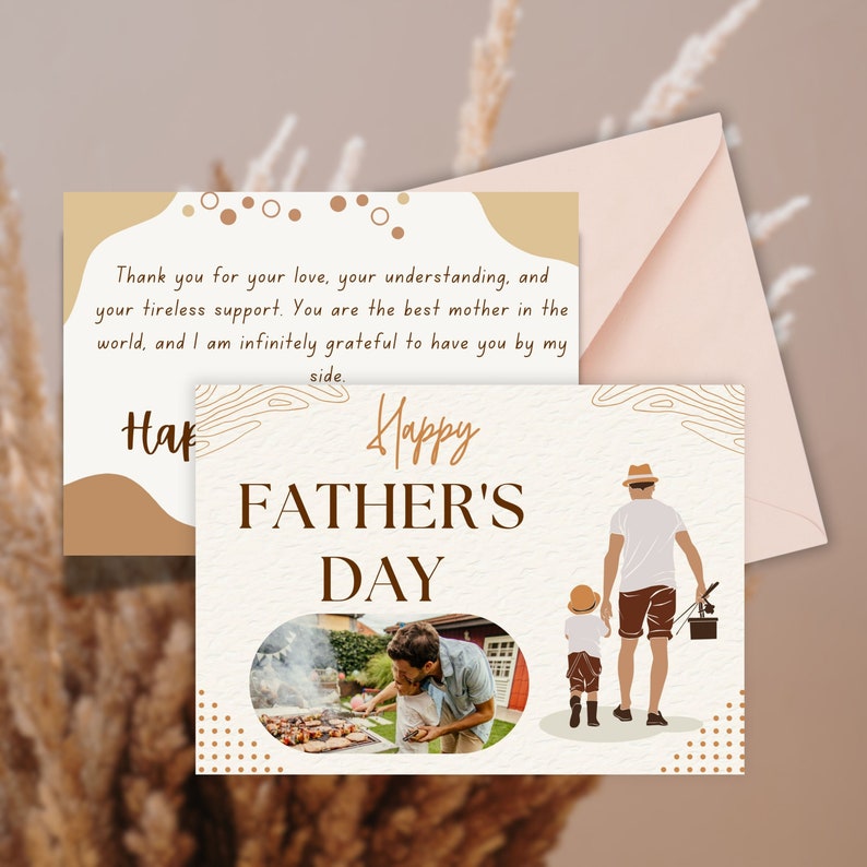 Personalized Father's Day Greeting Card Custom Photo Card Heartfelt ...