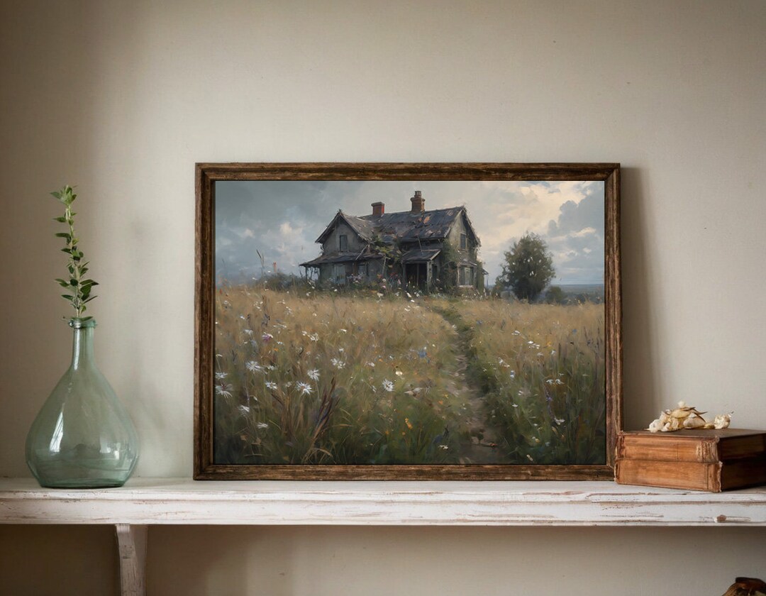 Printable Rustic Portrait Oil Painting, Vintage Flowers Art Print, Wall ...