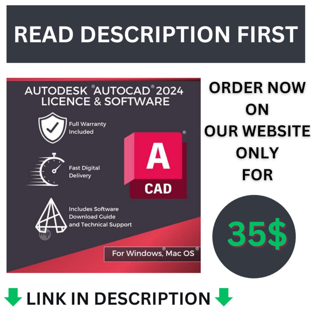 Autocad AUT0CAD 2024 , 1 Year Subscription , Windows or Mac , Email ...