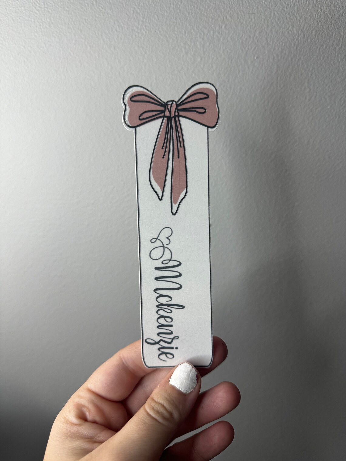 Personalized Name Bookmark, Custom Bookmark, Dark Coquette Bow Bookmark ...