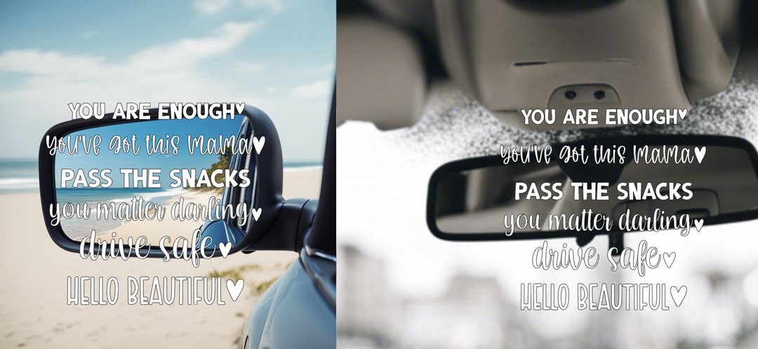 Car Mirror Decal, Drive Safe Sticker, New Driver Gift, Rearview Mirror ...